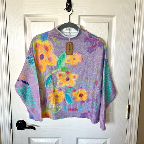 NATURAL LIFE | Sweaters | Natural Life Fuzzy Floral Lavender Sweater ...